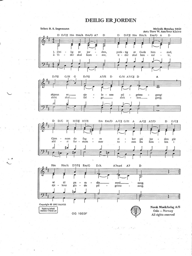 Deilig Er Jorden | PDF