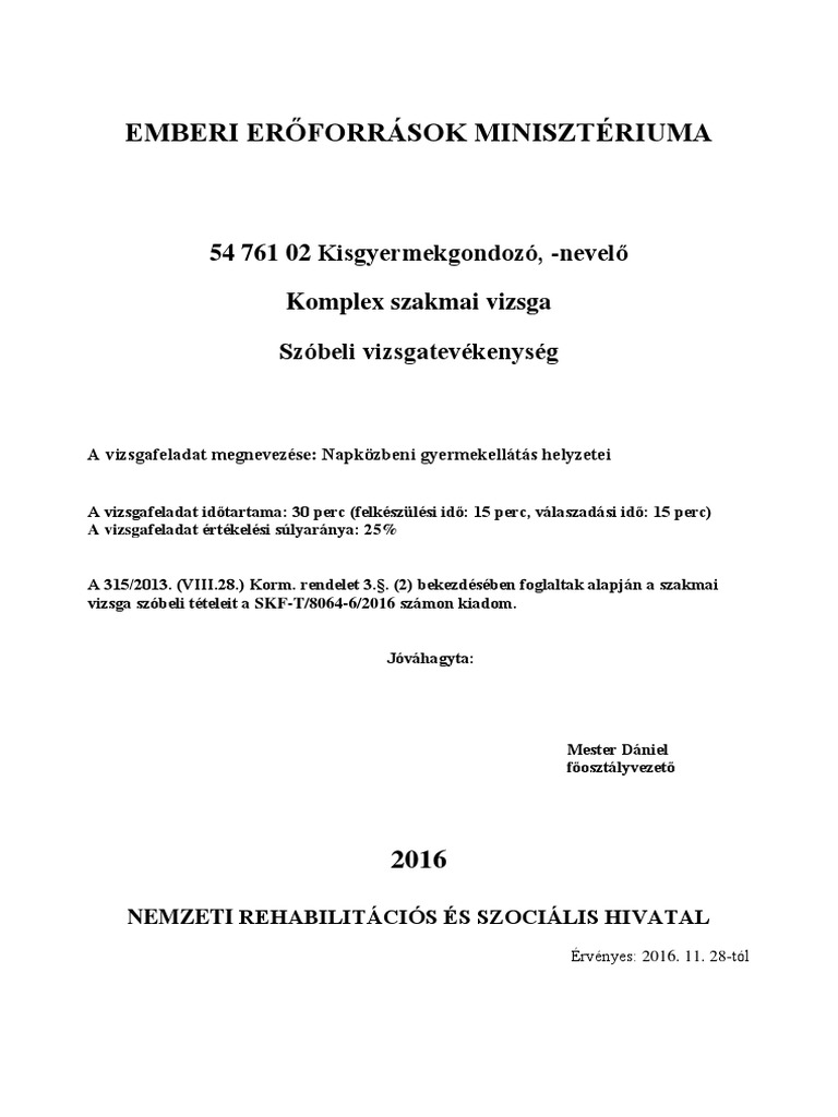 Okj 5476101 Kisgyermekgondozo Nevelo | PDF