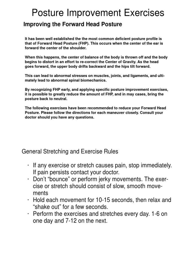 Posture Correction Exercises Pdf Arm Elbow