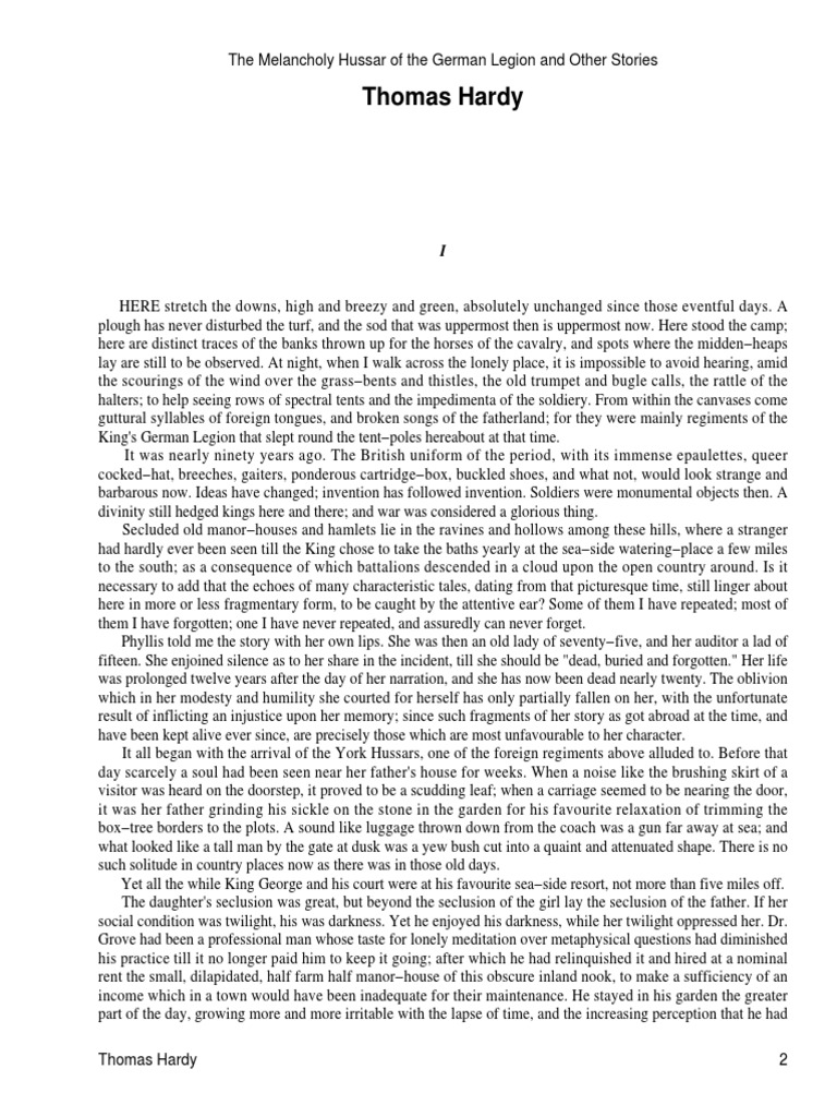 The Melancholy Hussar of The German Legion and Other Stories | PDF