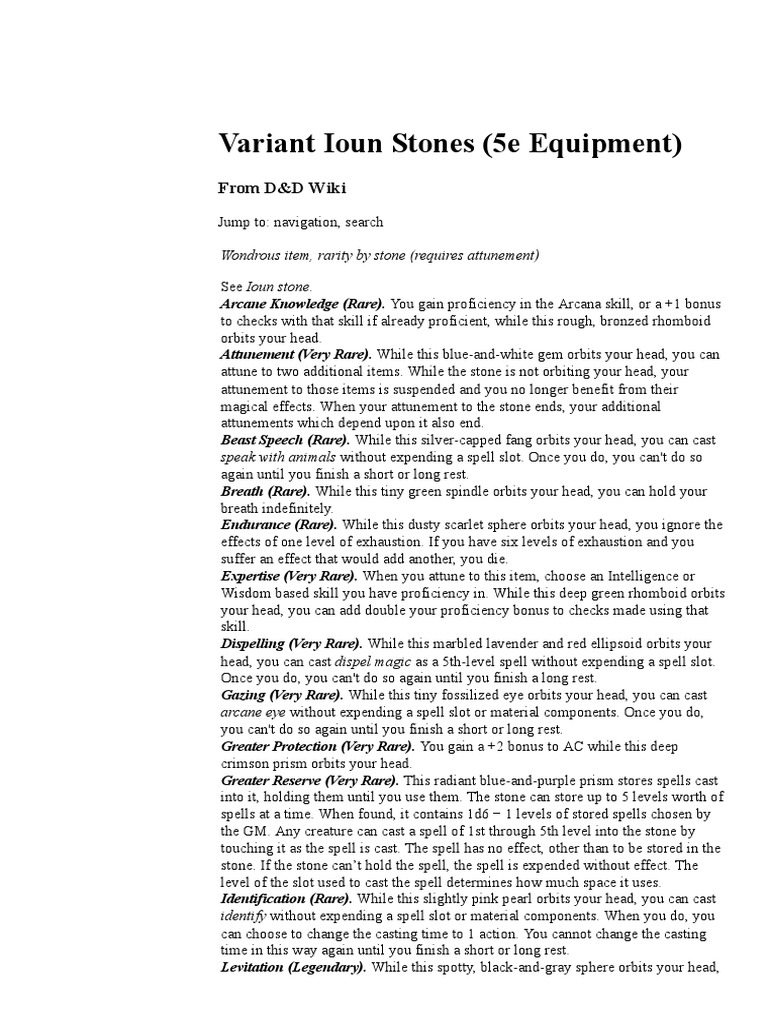 Variant Ioun Stones | PDF