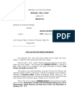 Sample Search Warrant Application | PDF | Search Warrant | Surveillance