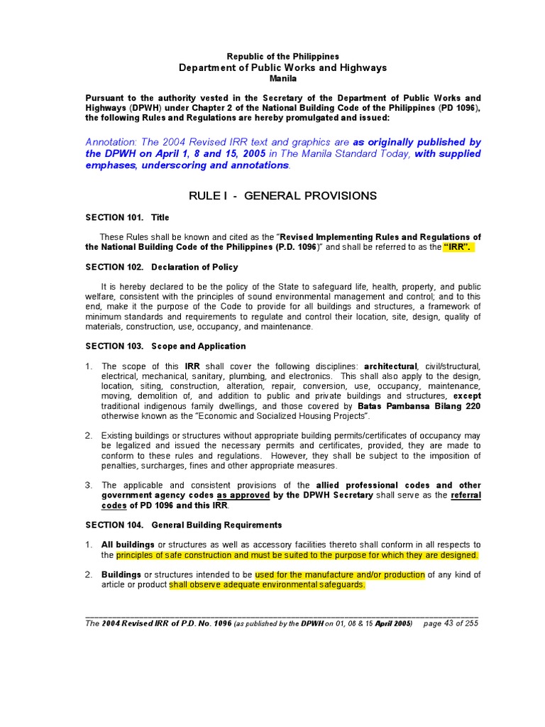PD 1096 National Building Code of The Philippines | PDF | Fine (Penalty ... PD 1096 National Building Code of The Philippines | PDF | Fine (Penalty ...