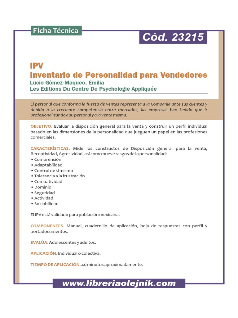 Ficha técnica IPV | PDF