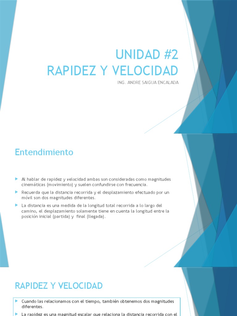 Fisica I Rapidez Velocidad | PDF | Velocidad | Velocidad