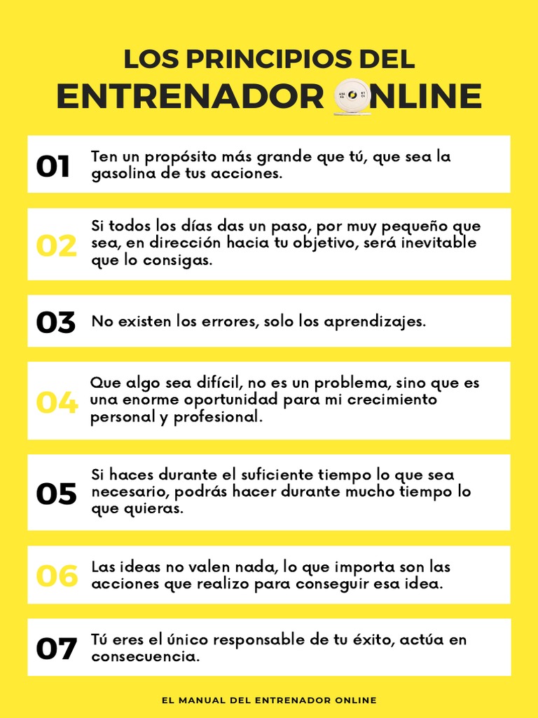 Principios del Éxito para Entrenadores Online | PDF