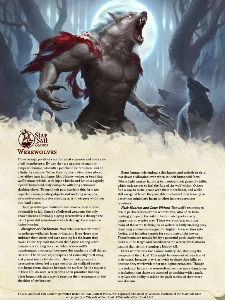 Werewolves (DND) | Download Free PDF | Werewolves | Predation
