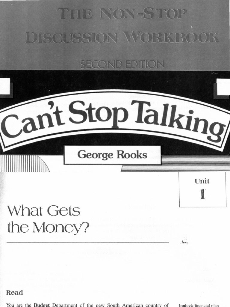 George Rooks - Can't Stop Talking | PDF | Loans | Schools