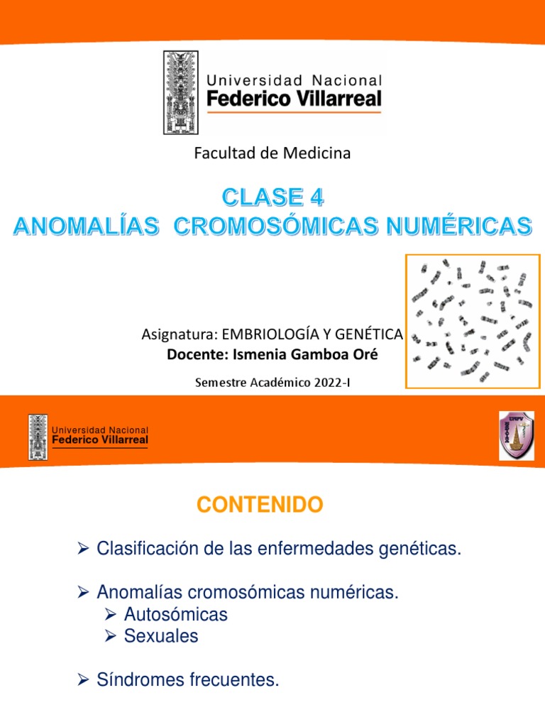 Anomalías Croms - Numéricas 2022-I | PDF | Especialidades Medicas | Enfermedades y trastornos