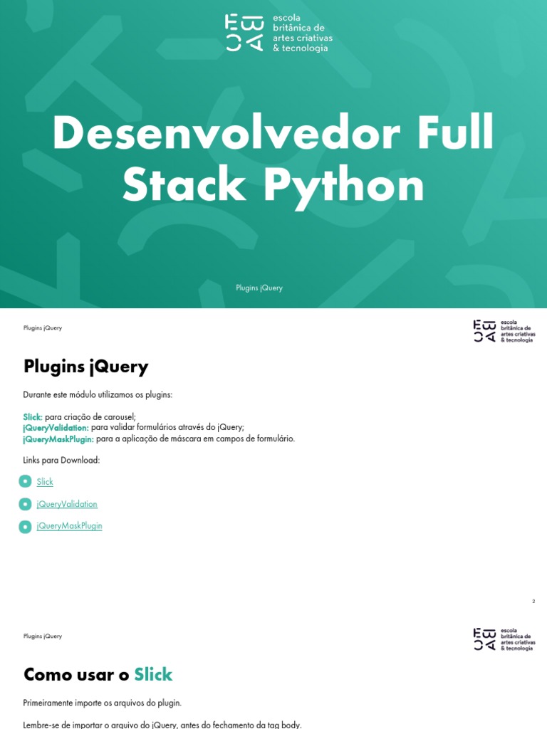 Modulo 10 - FrontEnd - V2 | PDF | Plug-in (informática) | J Query