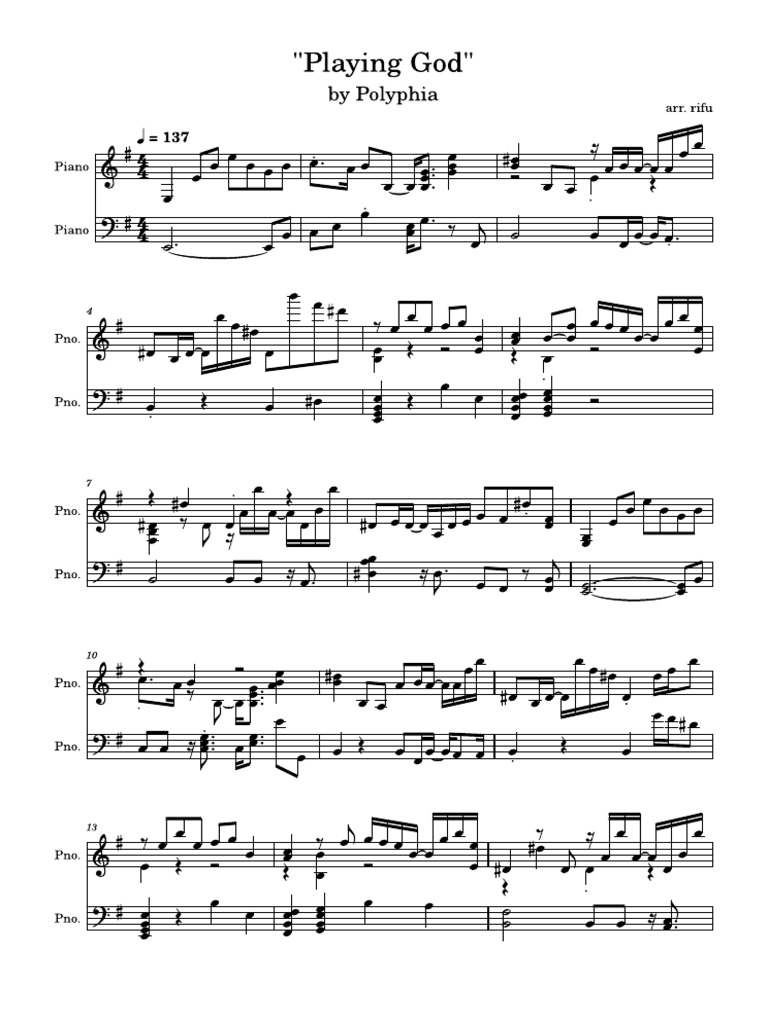 Playing God - Polyphia (Arr Rifu) | PDF