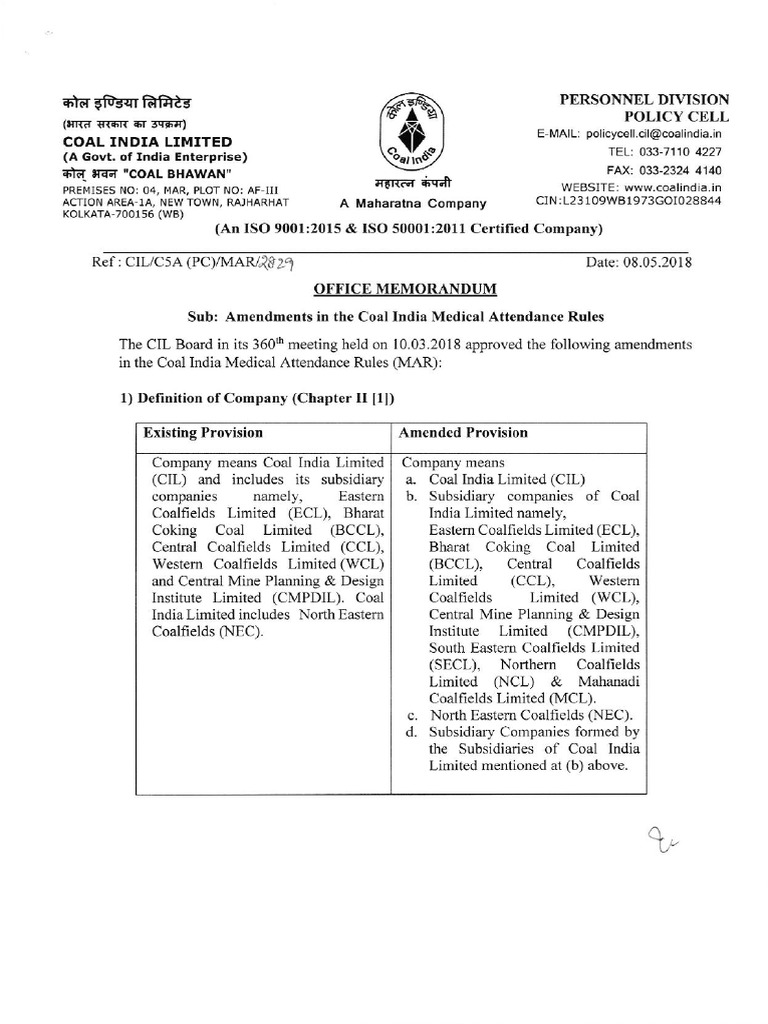 Amendments Cil Medical Attendance | Download Free PDF | Social ...