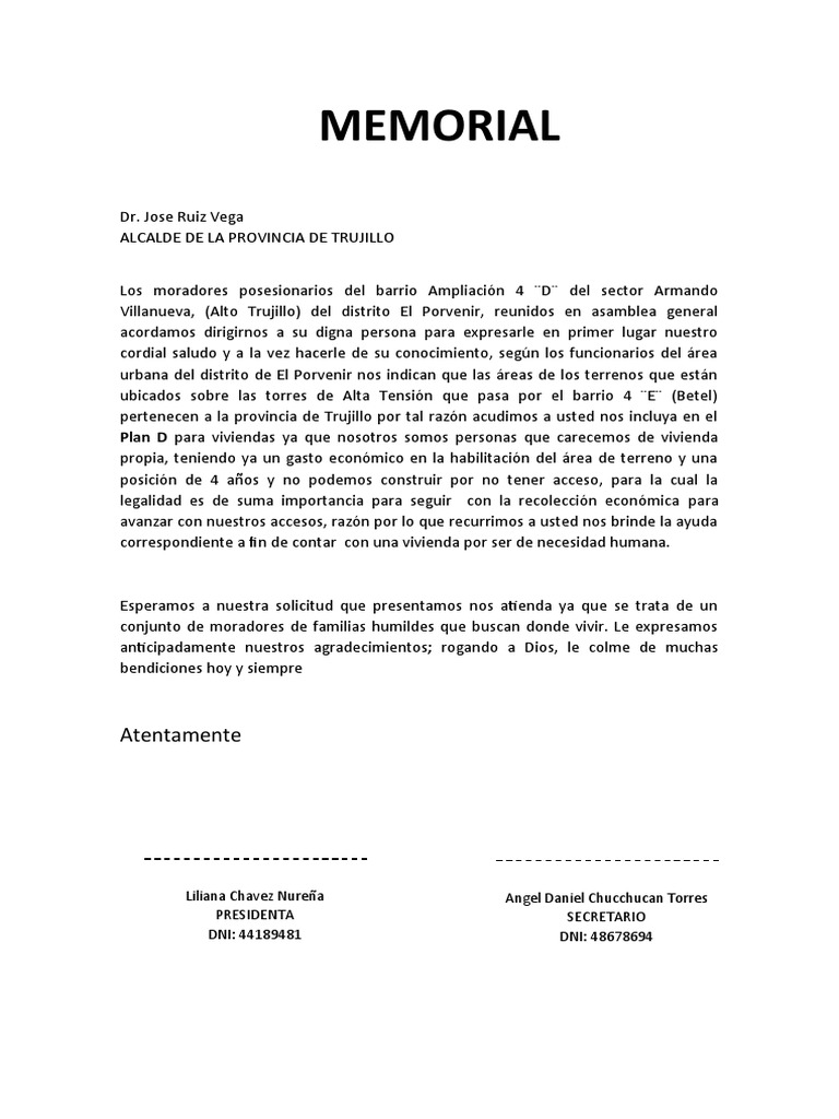 MEMORIAL | PDF | Ciencias sociales | Derecho