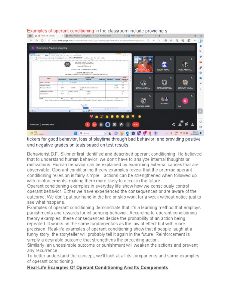 Operant Conditioning in the Classroom 2 (2) | PDF | Reinforcement ...