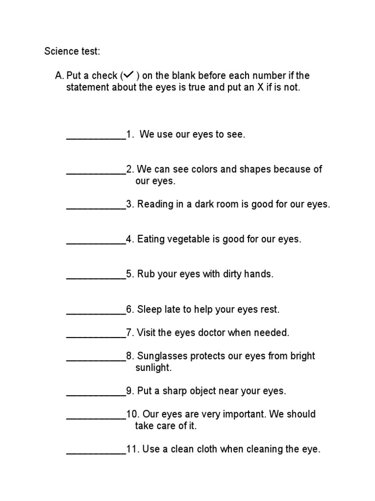 Science Test | PDF | Taste