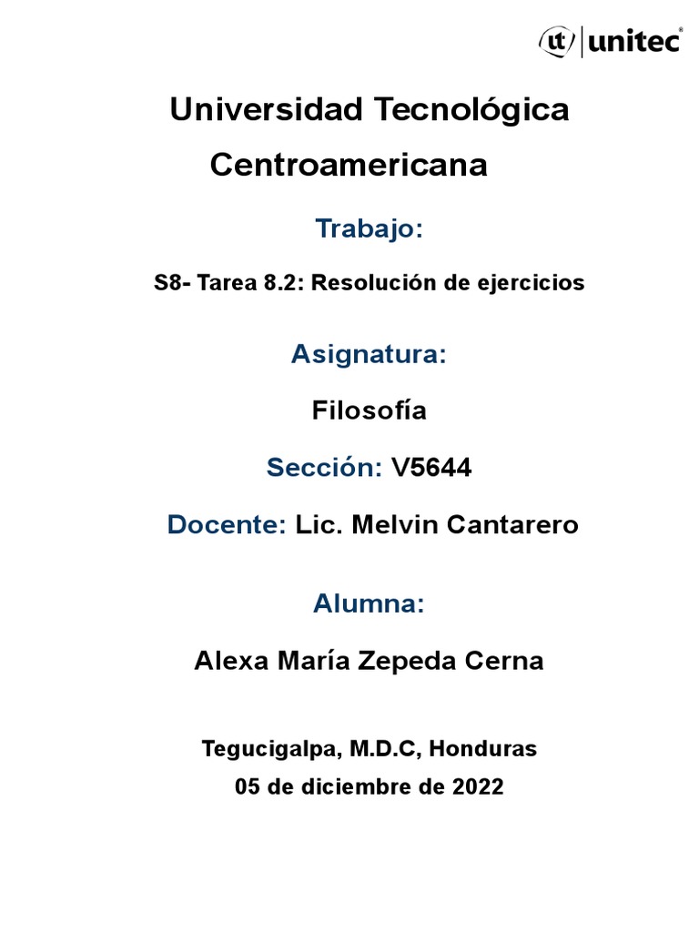 S8- Tarea 8.2_ Resolución de ejercicios | PDF S8- Tarea 8.2_ Resolución de ejercicios | PDF