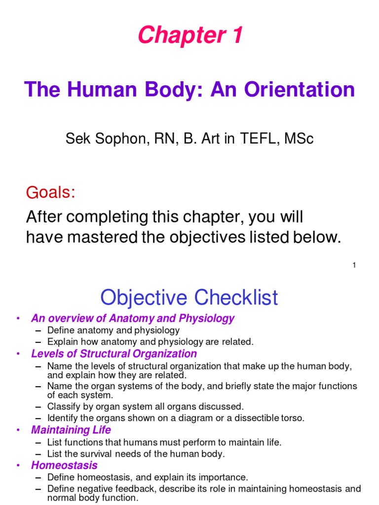 Chapter 1 (Anatomy) | PDF | Human Body | Homeostasis