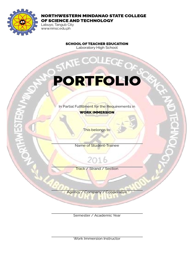 WI Portfolio Front Page | PDF