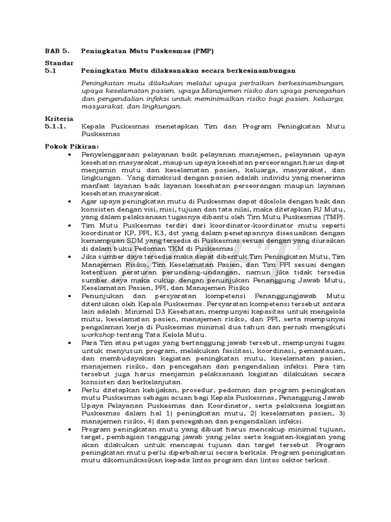 Draft Standar Akre Pusk Bab 5 | PDF