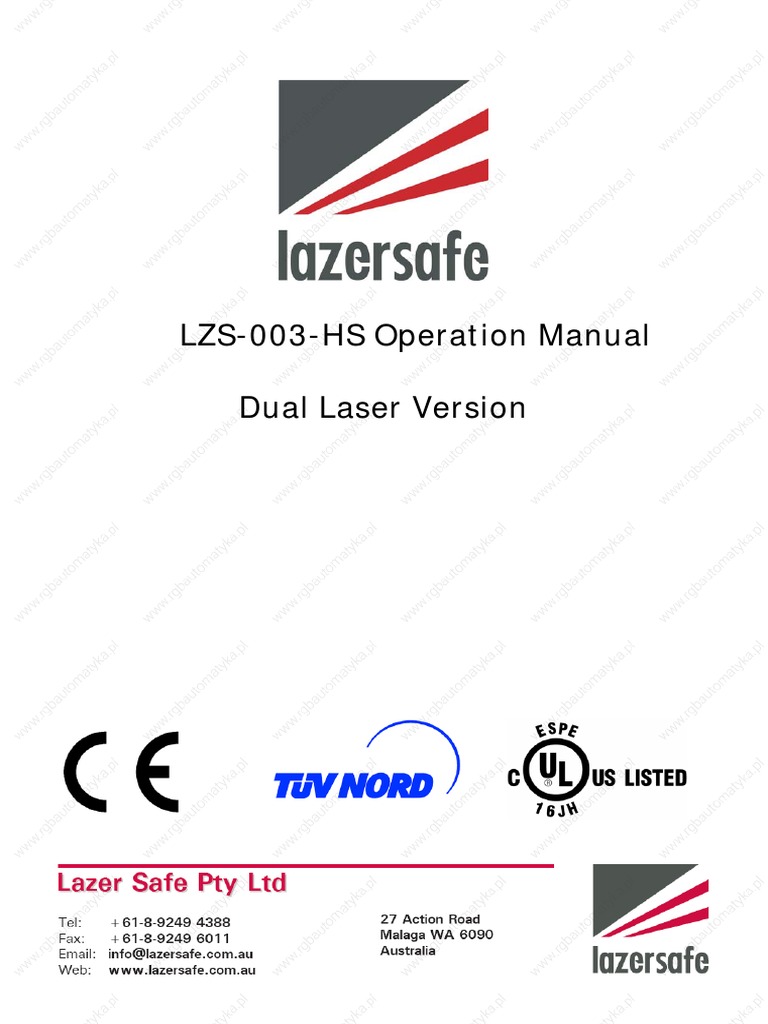 Controller Lzs003 Lazer Safe Manual | Download Free PDF | Copyright | Laser