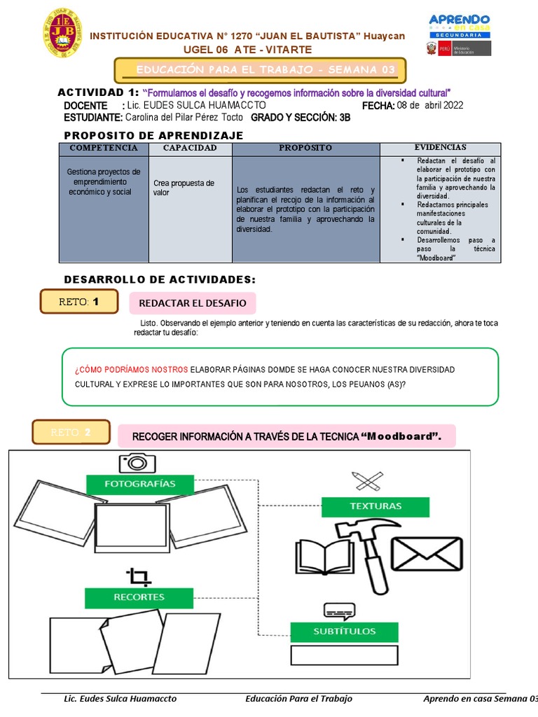 Actividad 01 Ept Completo y Listo | PDF | Cognición | Aprendizaje