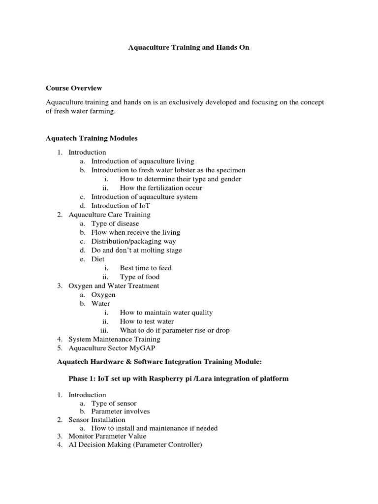 Training Outline | PDF