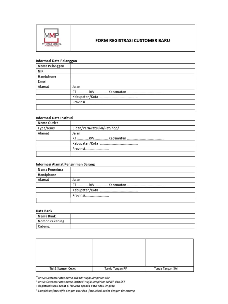 Form Registrasi Outlet ND | PDF