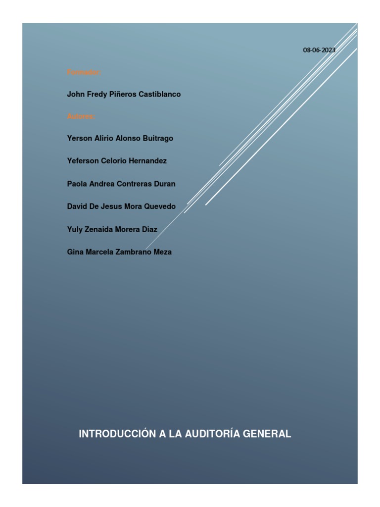 Introducción a la Auditoría General | PDF | Auditoría | Planificación