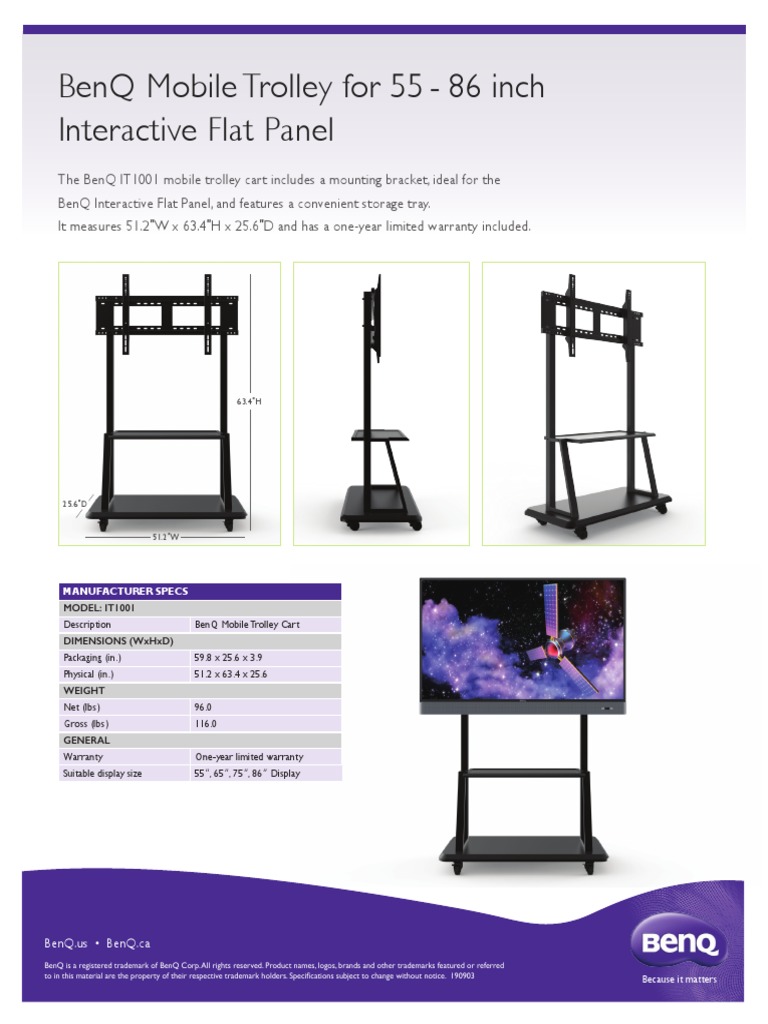 BenQ Trolley IT1001 Data Sheet | PDF