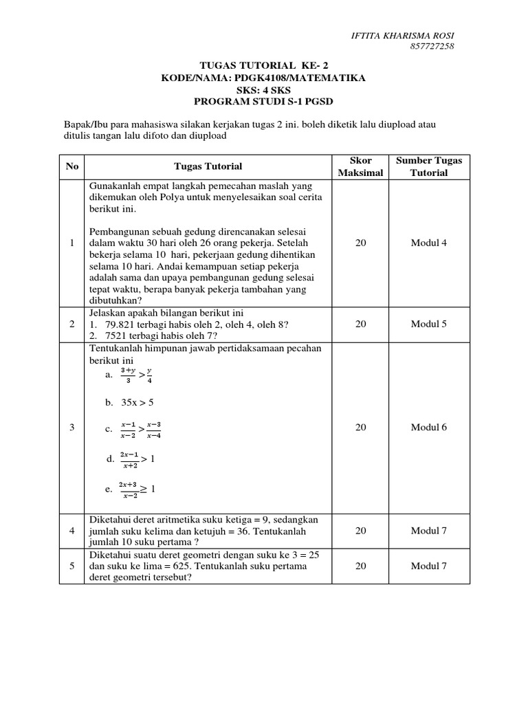 Iftita - 857727258 - TT2 MTK | PDF | Metode & Bahan Ajar