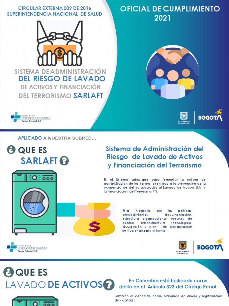 Presentación Cartilla SARLAFT - Actualizacion 2021 | PDF | Lavado de dinero | Riesgo
