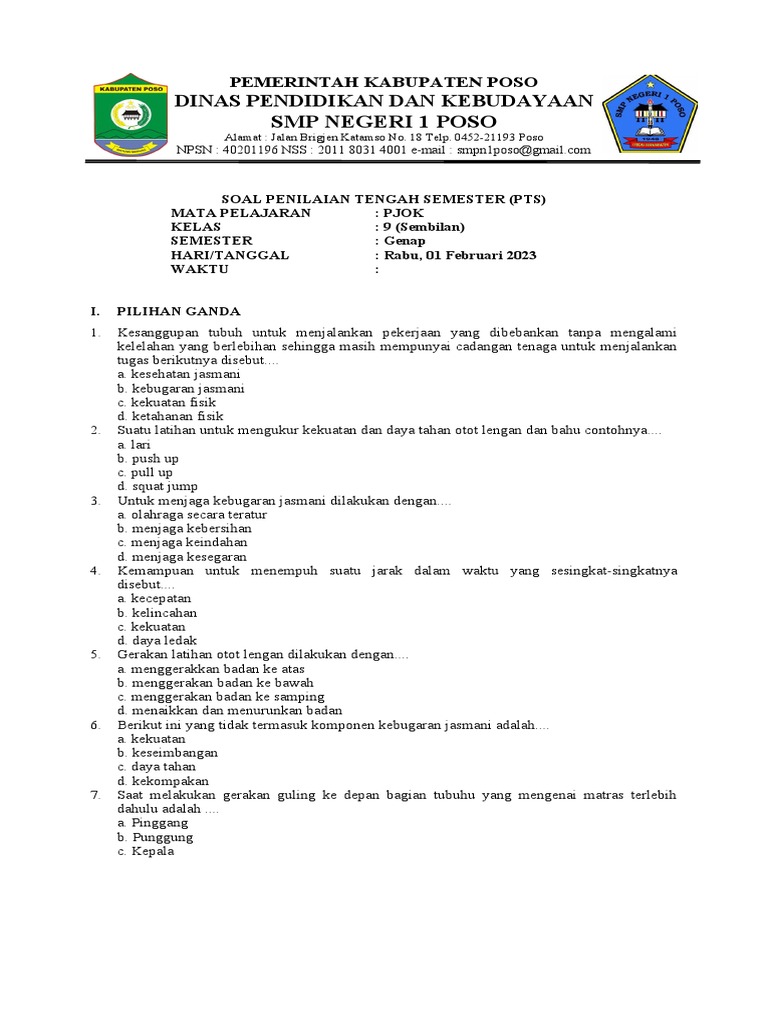 Soal PTS Genap | PDF | Karier & Perkembangan | Olahraga & Rekreasi