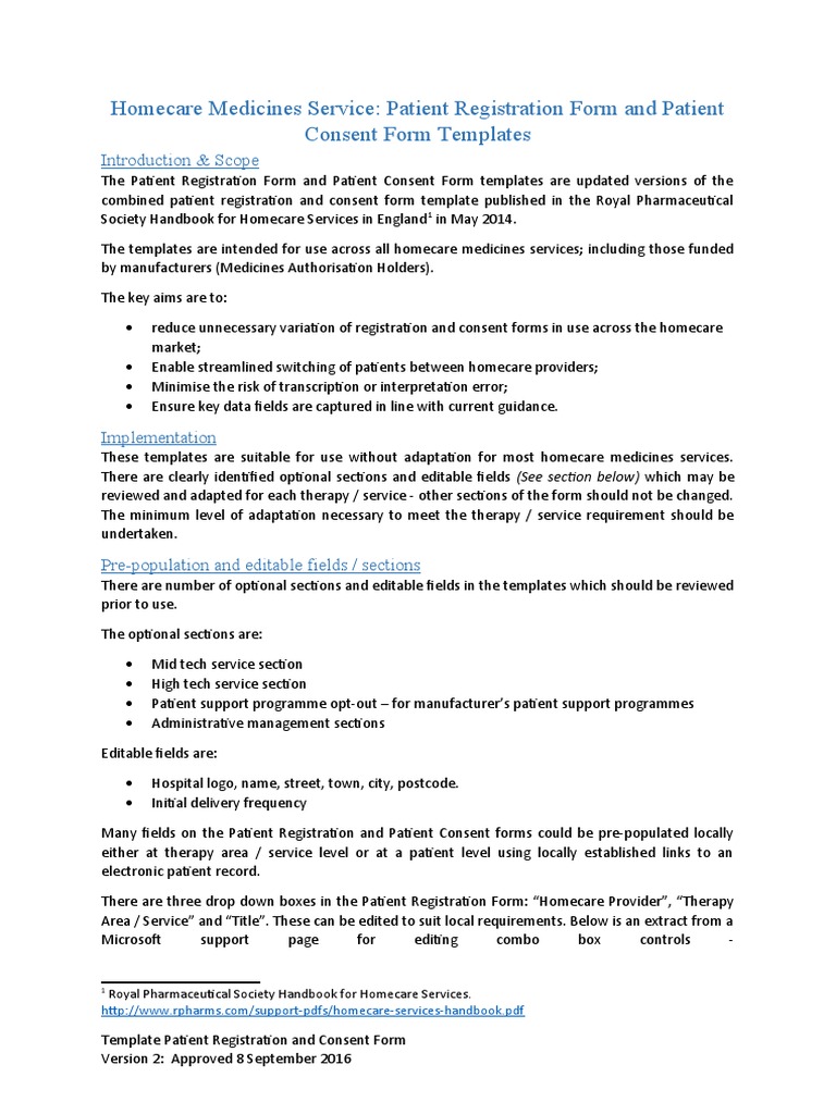 Homecare Patient Registration Template | PDF | Informed Consent | Hospital