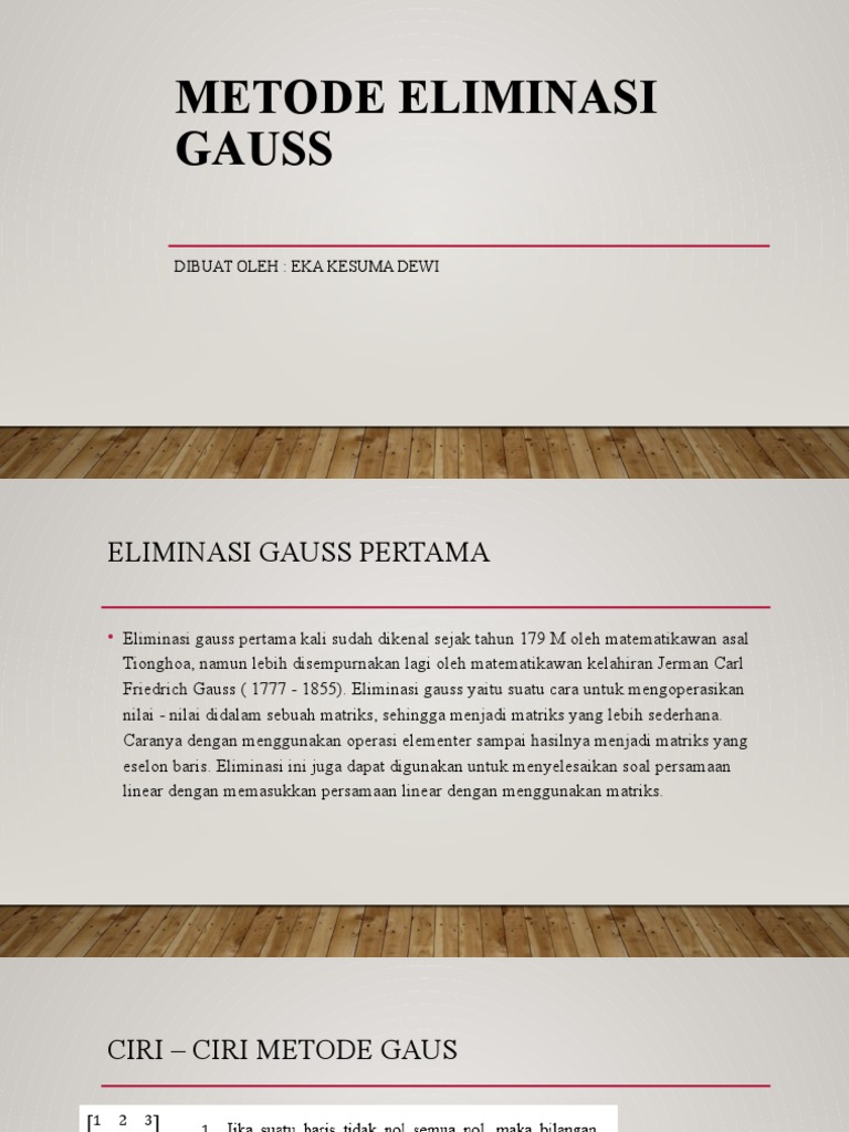 Metode Eliminasi Gauss | PDF
