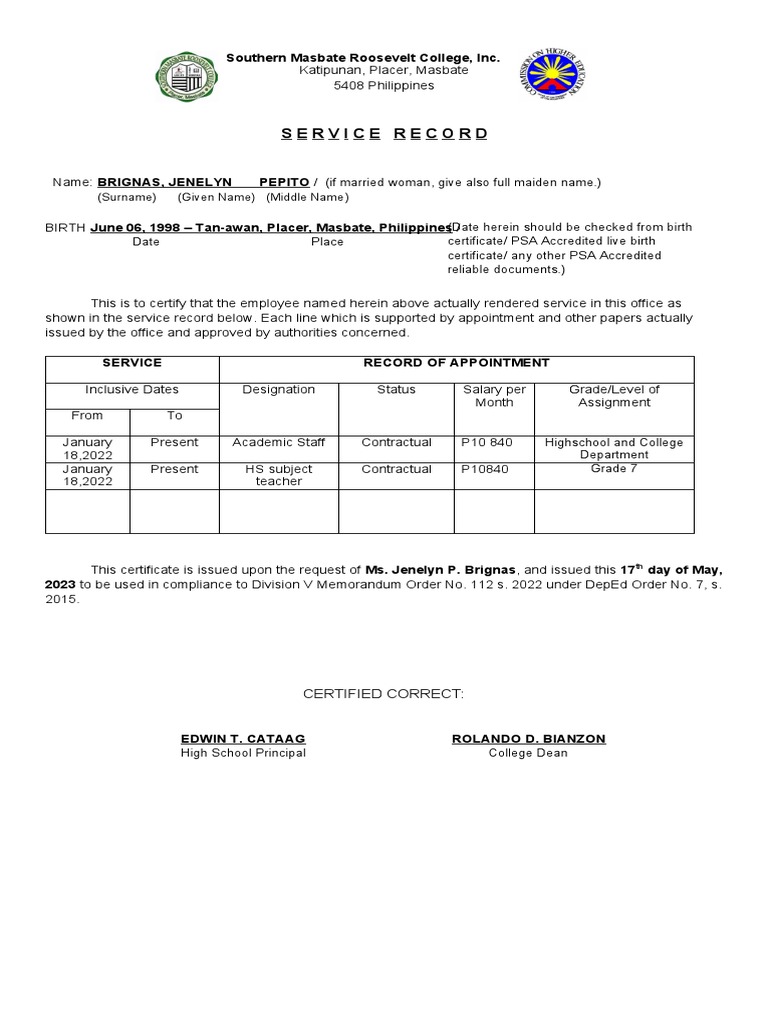 Brignas (Service-Record) | PDF