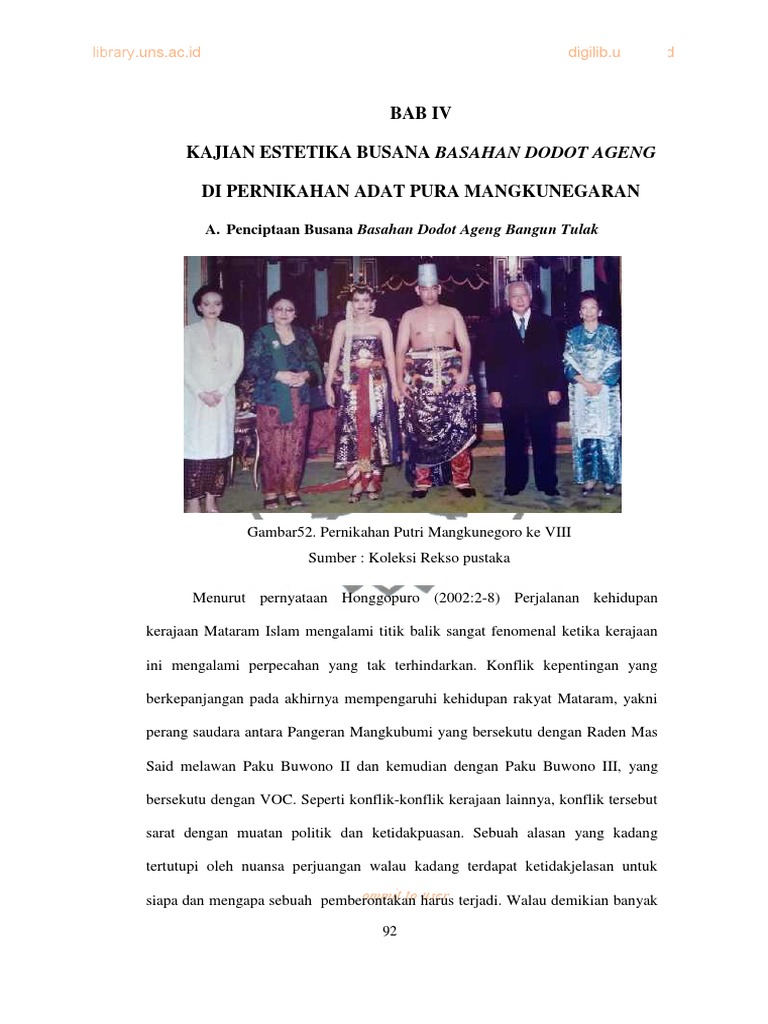 Busana Adat Mangkunegaran | PDF