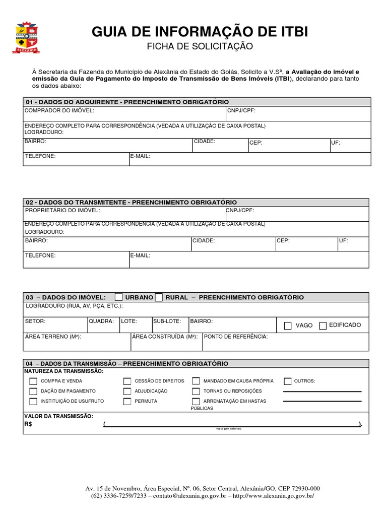 Guia Informacao Itbi Novo | PDF