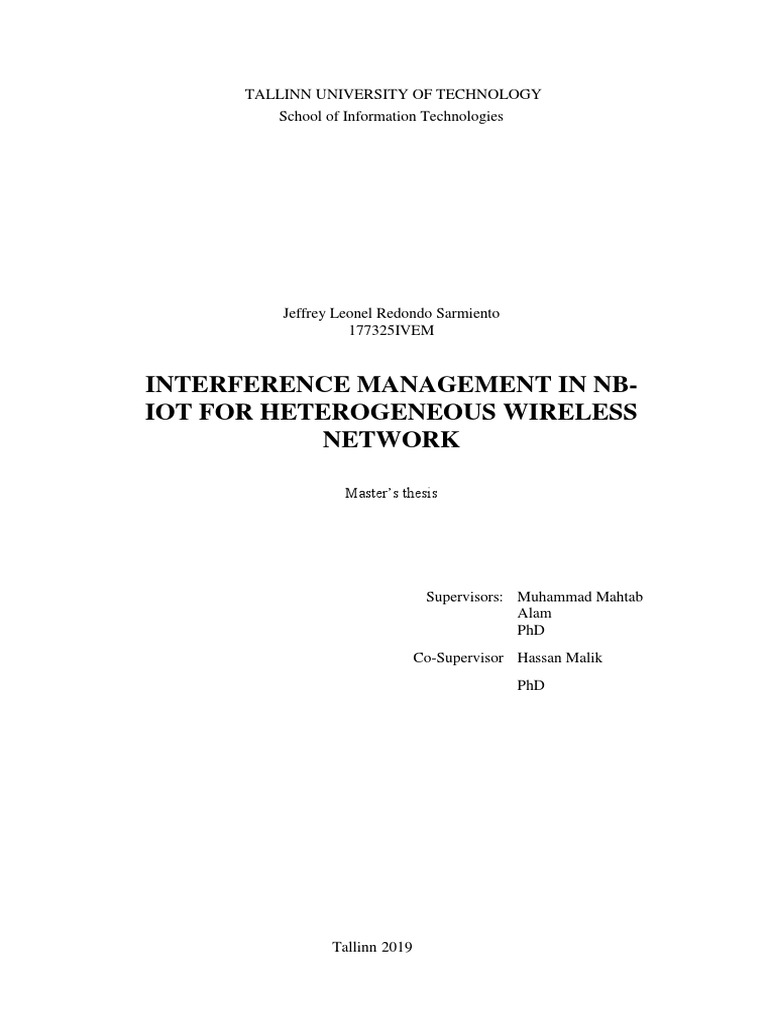 Interference Management in Nb-Iot For Heterogeneous Wireless Network ...