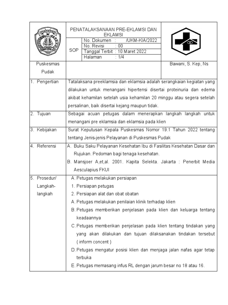 Penatalaksanaan Preeklamsi dan Eklamsia | PDF