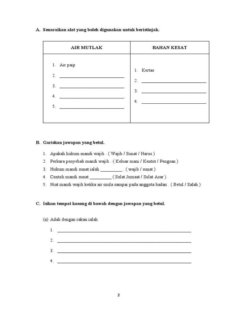 Soalan Tingkatan 2 | PDF