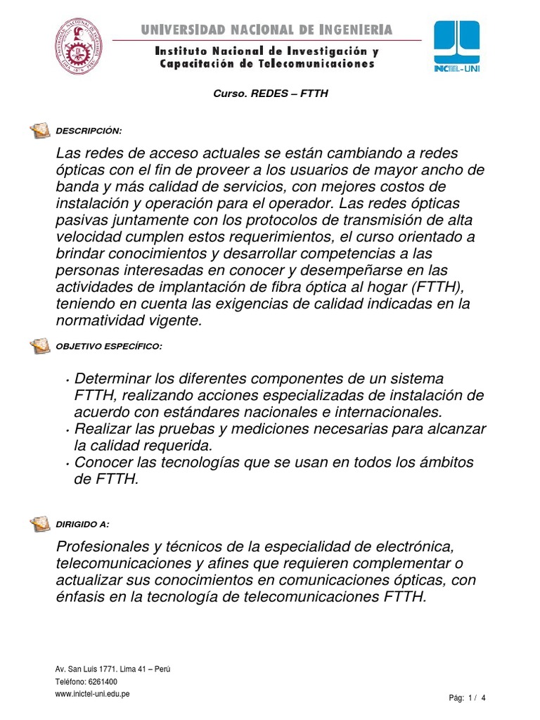 Redes FTTH | PDF | Fibra óptica | Red de computadoras