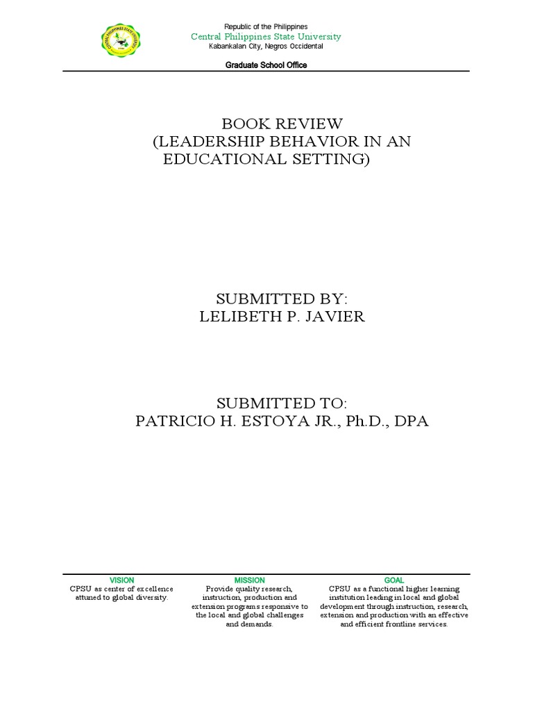 Book Review Output. Javier Lelibeth | PDF | Leadership | Science