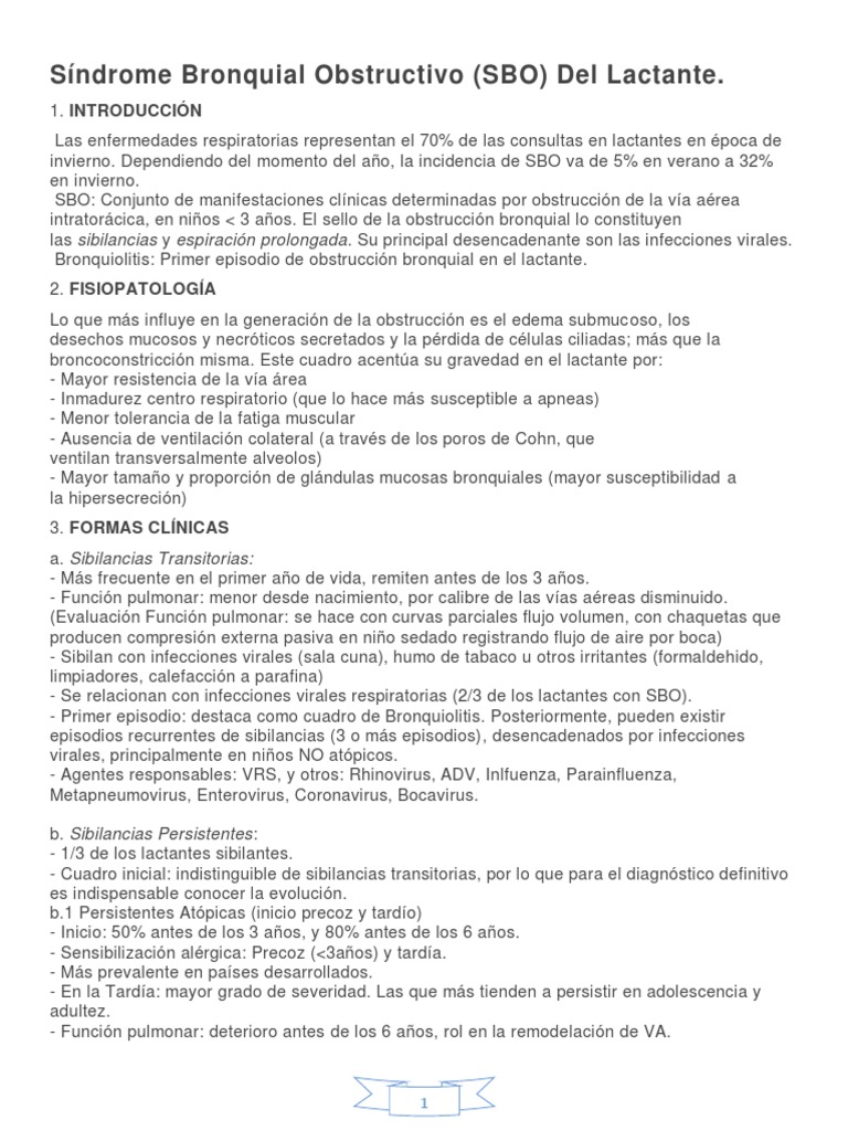 Sindrome Bronquial Obstructivo. | PDF | Asma | Especialidades Medicas