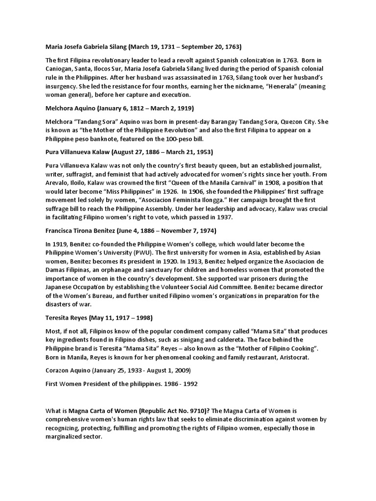 Celebrating Filipina Women's History | PDF | Philippines