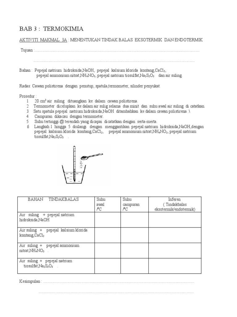 Amali Kimia 5 Bab 3 2023 | PDF