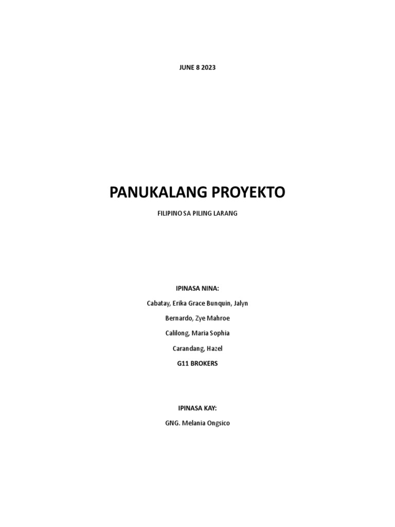 sample-panukaang-proyekto | PDF