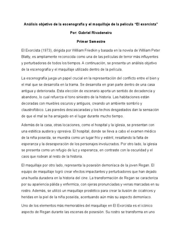 El Exorcista, Análisis - Gabriel Rivadeneira | PDF | Religión y ...