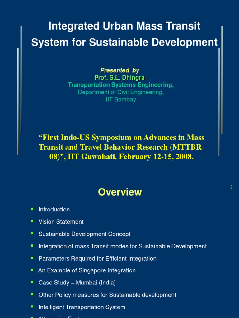 Integrated Urban Mass Transit System For Sustainable Development | PDF ...