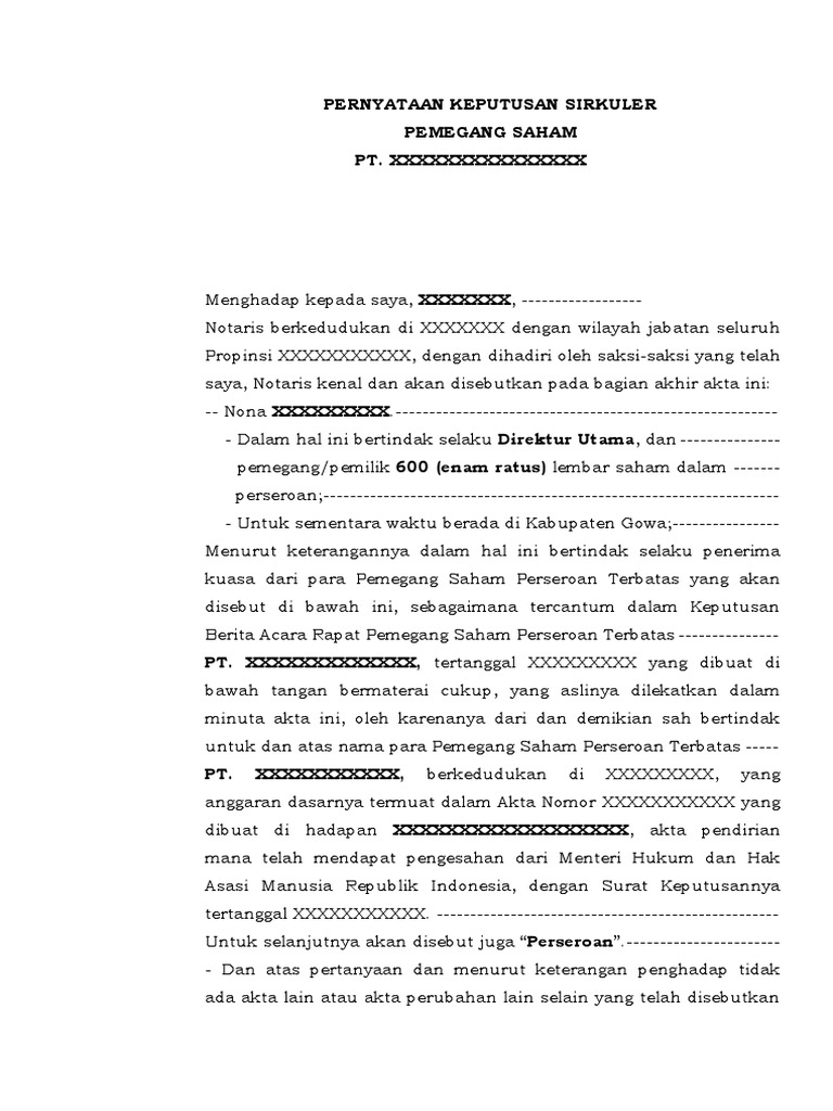 Draft PT PERUBAHAN | PDF