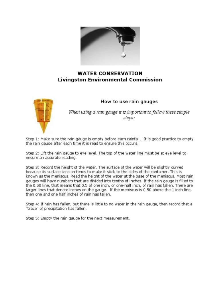 How To Use A Rain Gauge PDF | PDF